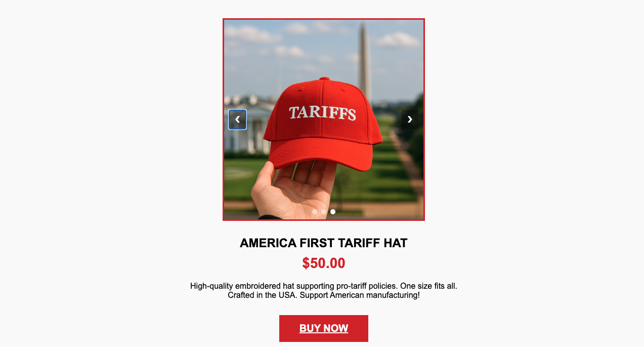 Pro-Tariff Hat | Support American Manufacturing | Trump-Vance 2025
